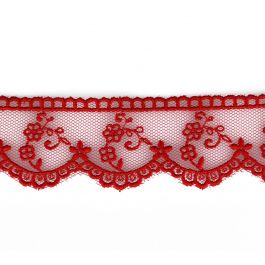 Dentelle au mètre - Dentelle rouge (3 cm) - LMC